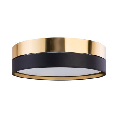 Luminosa Lighting Luminosa Hilton Cylindrical Ceiling Light Black, Gold ...