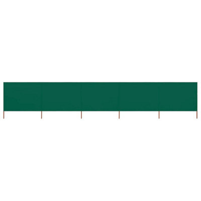 Berkfield 5-Panel Wind Screen Fabric 600X80 Cm Green by B&Q | ufurnish.com