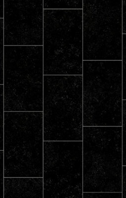 Komscape Black Brick Shimmer Tile Effect Vinyl Flooring 2M X3M (6M2) by ...