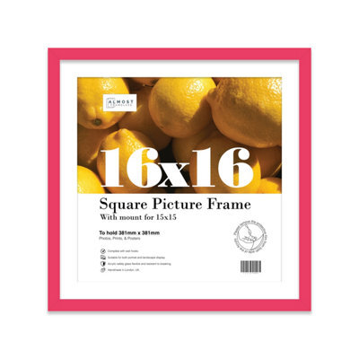 "16X16"" Bright Pink Picture Frame - 16X16"" Square Frame With 15X15 ...