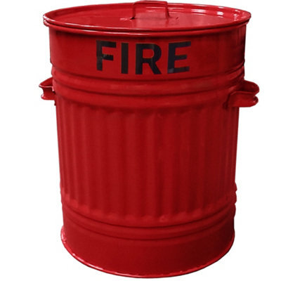 KetoPlastics Fire Bucket Ash Bin With Lid - Metal Fire Bucket For Sand ...