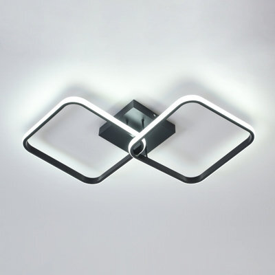 Pheashine Black Square Led Aluminum Ceiling Light by B&Q | ufurnish.com