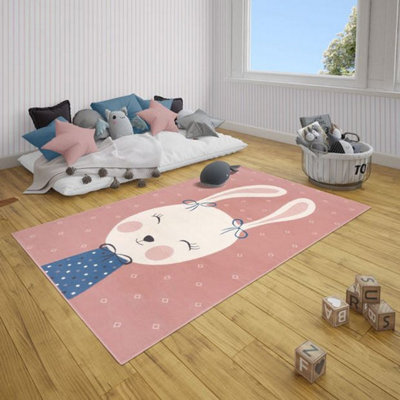 ABC Bella Bunny Rug 160 X 220Cm / Adorable & Soft Bunny-Themed Rug For ...