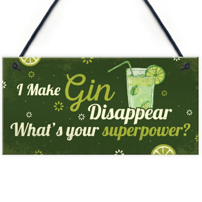 Red Ocean Novelty Funny Make Gin Disappear Gift Man Cave Home Bar ...