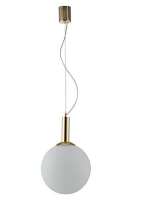 Luminosa Lighting Luminosa Hera Globe Ceiling Pendant, Gold, Opal, E27 ...