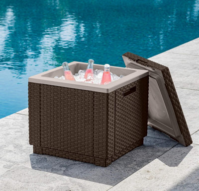 Keter Ice Cube Cool Box - Brown by B&Q | ufurnish.com