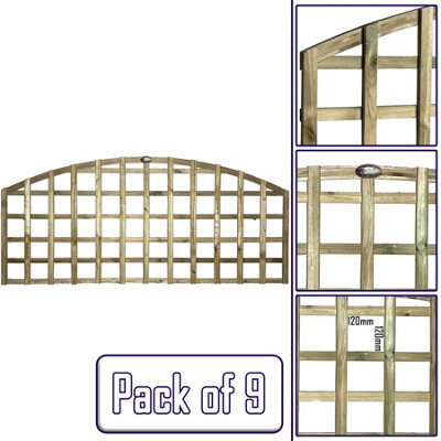 Premier Garden Supplies 9X Width: 6Ft X Height: 2Ft Arch Top Square ...