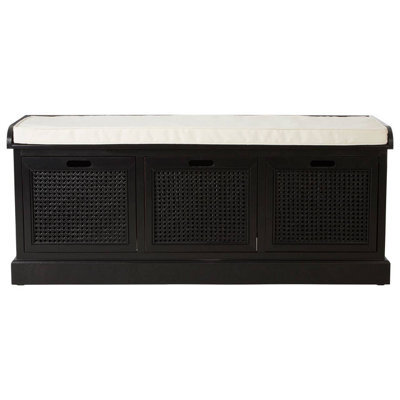 Premier Housewares Interiors By Premier Black Storage Bench With 3 ...