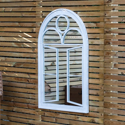 Woodside Acton Large Decorative Arched Outdoor Garden Mirror by B&Q ...