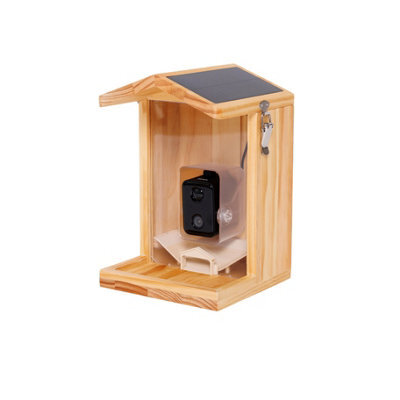 Callow Wooden Bird Feeder With Ai Bird Detection Camera by B&Q ...