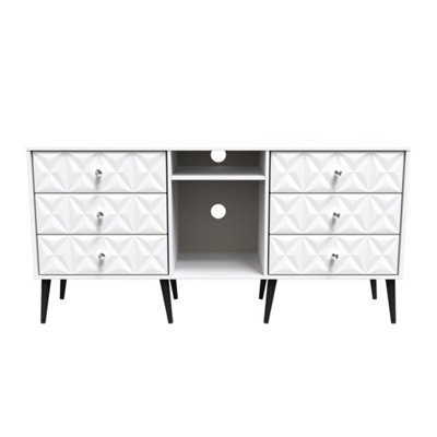 Toledo 6 Drawer Sideboard In White Matt (Ready Assembled) by B&Q ...