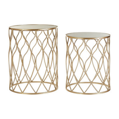 Orsina Versatile Design Set Of Two Side Tables, Sleek Industrial Table ...