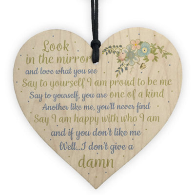 Red Ocean Friendship Sign Inspirational Shabby Chic Wooden Heart Plaque ...