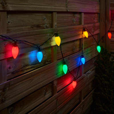 30 Multicolour Led String Lights With Timer Function Green Cable by B&Q | ufurnish.com