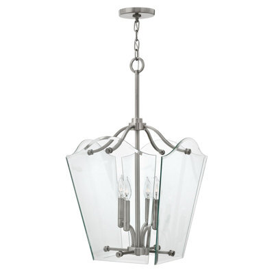 Elegant 4 Bulb Ceiling Pendant Light In Polished Antique Nickel For ...