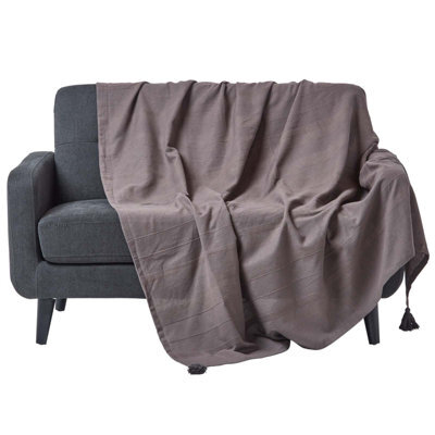 Homescapes Cotton Rajput Ribbed Sea Grey Throw, 150 X 200 Cm by B&Q ...