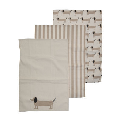 Premier Housewares Interiors By Premier Set Of Three Tea Towels, Ultra ...