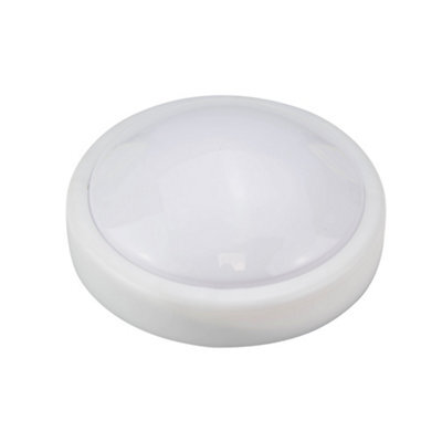 Arlec Battery Powered Led 14Cm Push Light - Round Ice Cool White Easy ...