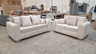 3+2 Lilly- Cream Scatterback Sofas by B&Q | ufurnish.com