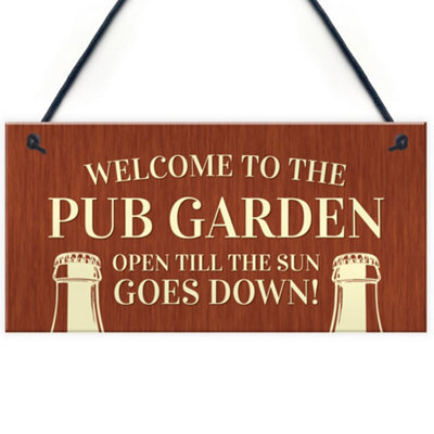 Red Ocean Novelty Pub Garden Sign For Home Bar Garden Decor Gift ...