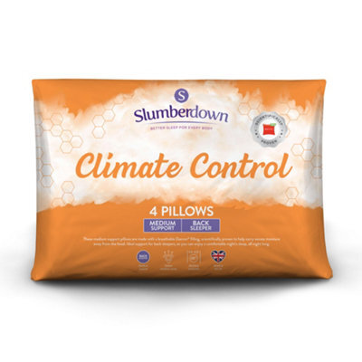 Slumberdown Climate Control Medium Support Pillows, 4 Pack by B&Q ...
