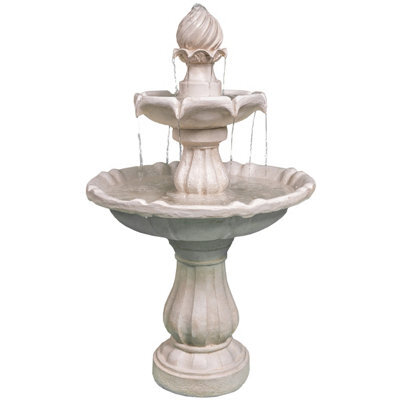 Mda Designs Aruna Elegant 3-Tier Outdoor Water Fountain Self-Contained ...