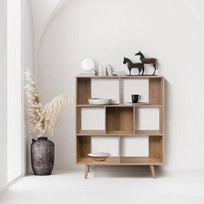 Bo Living Copen Bookcase Storage Cabinet Display Colour Riviera Oak ...