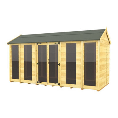 Diy Sheds 6X14 Apex Summer House (Full Height Window) by B&Q | ufurnish.com