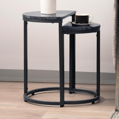 Vanity Living 55Cm Nesting Side Table For Living Room, Mdf Top Half ...