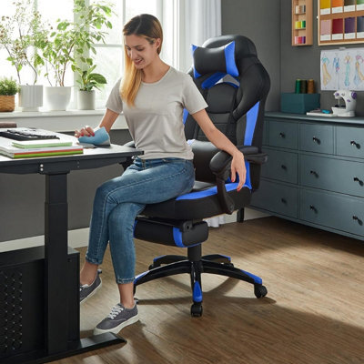 Songmics Gaming Chair, Office Racing Chair With Footrest, Desk Chair ...