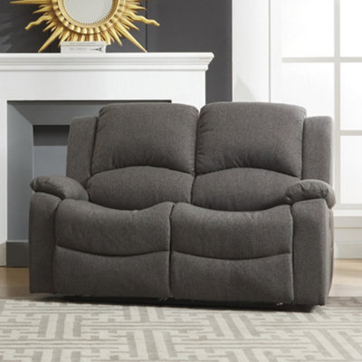 Marldon 150Cm Wide Dark Grey Fabric 2 Seat Electrically Operated Reclining 2 Seat Sofa by B Q ufurnish