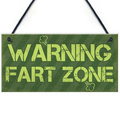 Red Ocean Warning Fart Zone Funny Man Cave Sign Gaming Novelty Gift For ...
