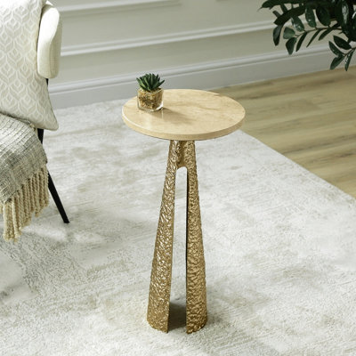 Vanity Living Marble Top Round End Table For Living Room Furniture ...