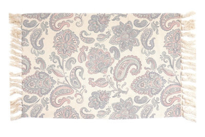 Geko Paisley Rug Paisley Print Rug With Tassels by B&Q | ufurnish.com