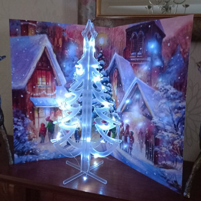 HomeMate Large Christmas Card With Illuminated Christmas Tree by B&Q ...