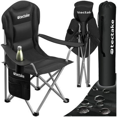 Tectake Camping Chair Mtx - Padded, Foldable, With Cup Holder And Side ...