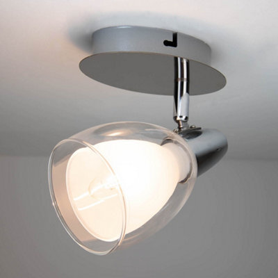 Arlec Eliza Spotlight Double Glass And Chrome E14 Led Compatible Single ...