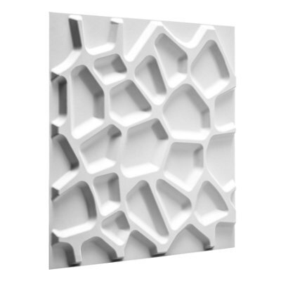 Walplus Gaps Design 3D Wall Panels Off White - 12 Boards 50X50Cm Wall ...