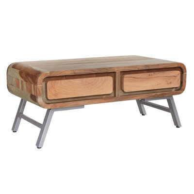 Buttercup Farm Aspen 2 Drawer Coffee Table - Metal/wood - L55 X W110 X ...
