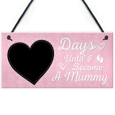 Red Ocean Baby Countdown Plaque Sign Mum To Be Mummy Daddy Grandparents ...