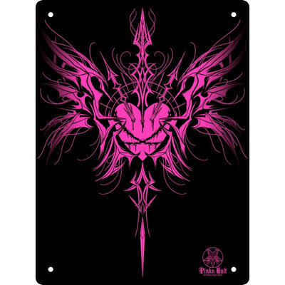 Pinku Kult Genesis Tin Mini Plaque Black/pink (One Size) by B&Q ...