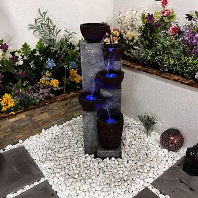 Outdoor Living UK Ignis Cascade Mains Power Water Feature With Cover by ...