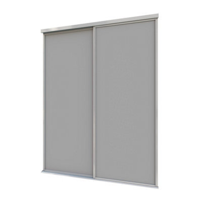 A-Class Sliding Doors Set Of 2 Matt Dark Grey Sliding Wardrobe Door Kit ...