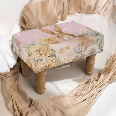 Rabbit Footstool With Wooden Legs by B&Q | ufurnish.com