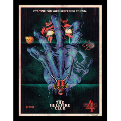 Stranger Things Hellfire Club Framed Poster Black/blue/red (One Size ...