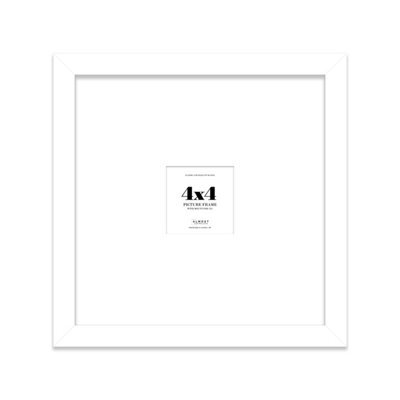 "4X4"" White Picture Frame - 4X4"" Square Frame With 1X1"" Mount For ...