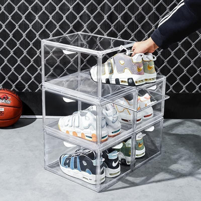 Hygrad Built to Survive Clear Stackable Acrylic Shoe Storage Box With ...
