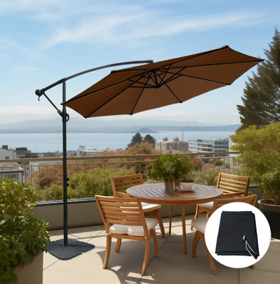 SunDaze Coffee Banana Garden Parasol Patio Hanging Umbrella Cantilever ...