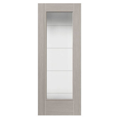 JB Kind Doors Tigris Light Grey Full Glazed Laminate Internal Door by B ...