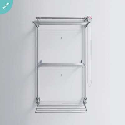 Foxydry Tower 88 Cm Grey, 3-Tier Foldable Wall-Mounted Clothes Drying ...